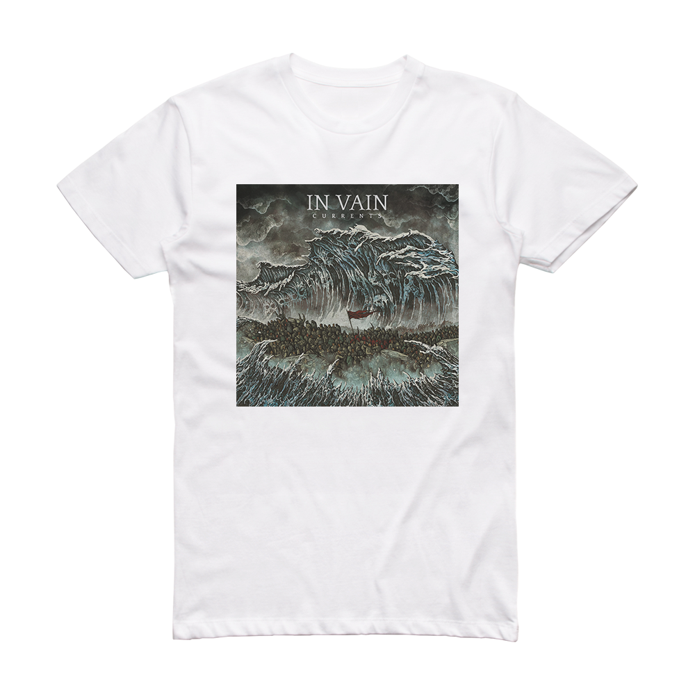 In Vain Currents Album Cover T-Shirt White – ALBUM COVER T-SHIRTS