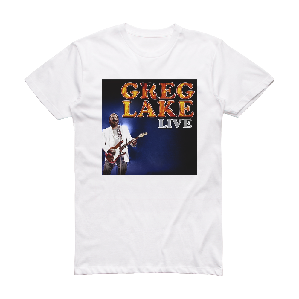 Greg Lake Greg Lake Live Album Cover T Shirt White Album Cover T Shirts