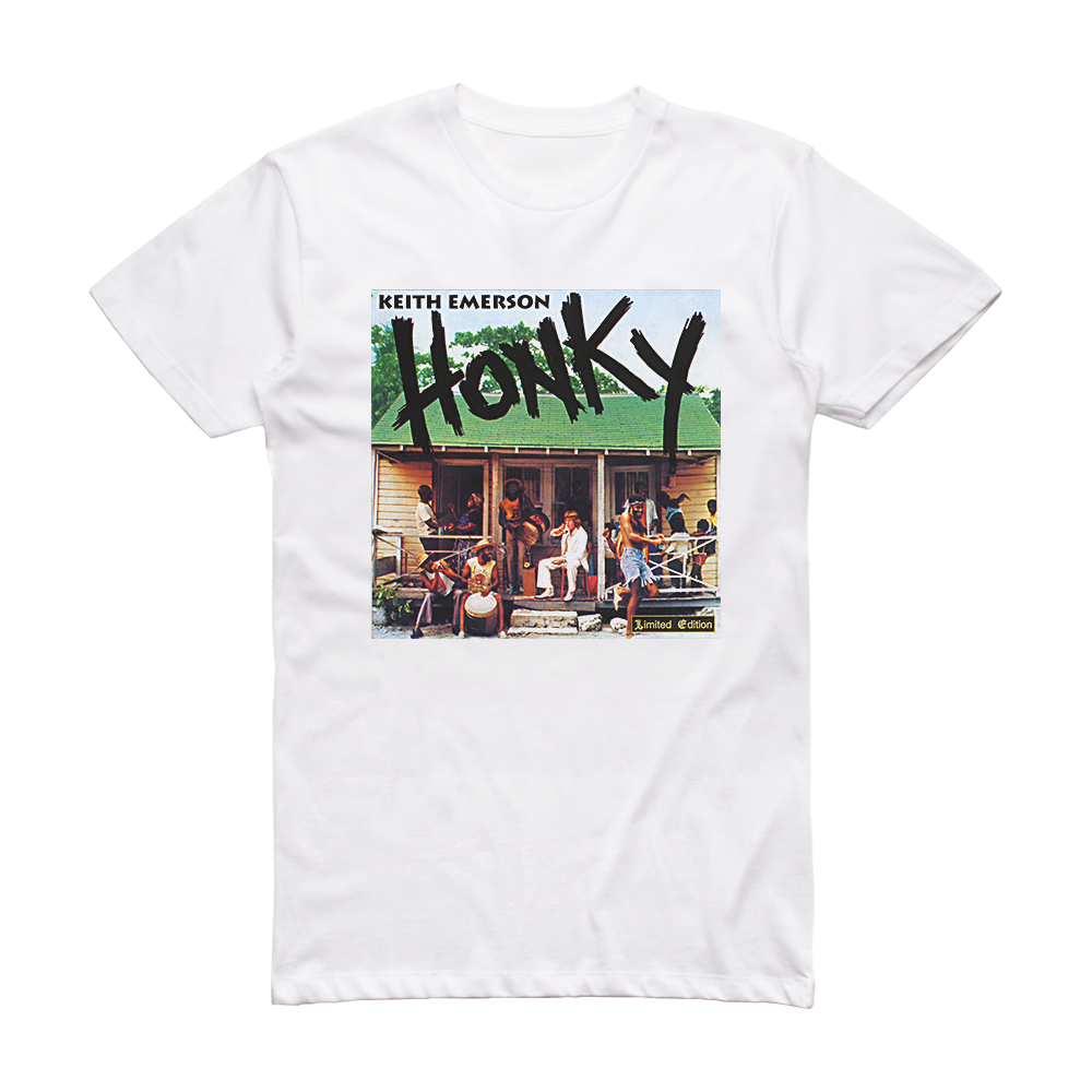 Keith Emerson Honky Album Cover T-Shirt White – ALBUM COVER T-SHIRTS
