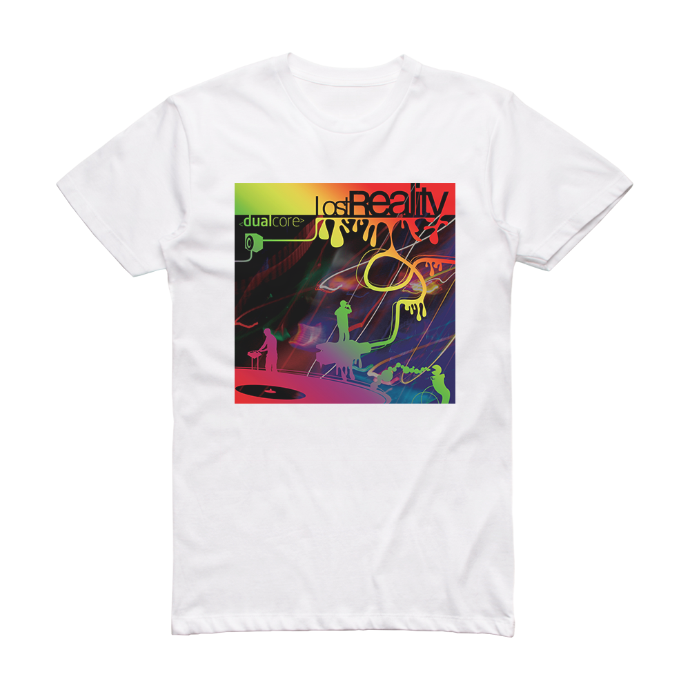 Dual Core Lost Reality Album Cover T-Shirt White – ALBUM COVER T-SHIRTS