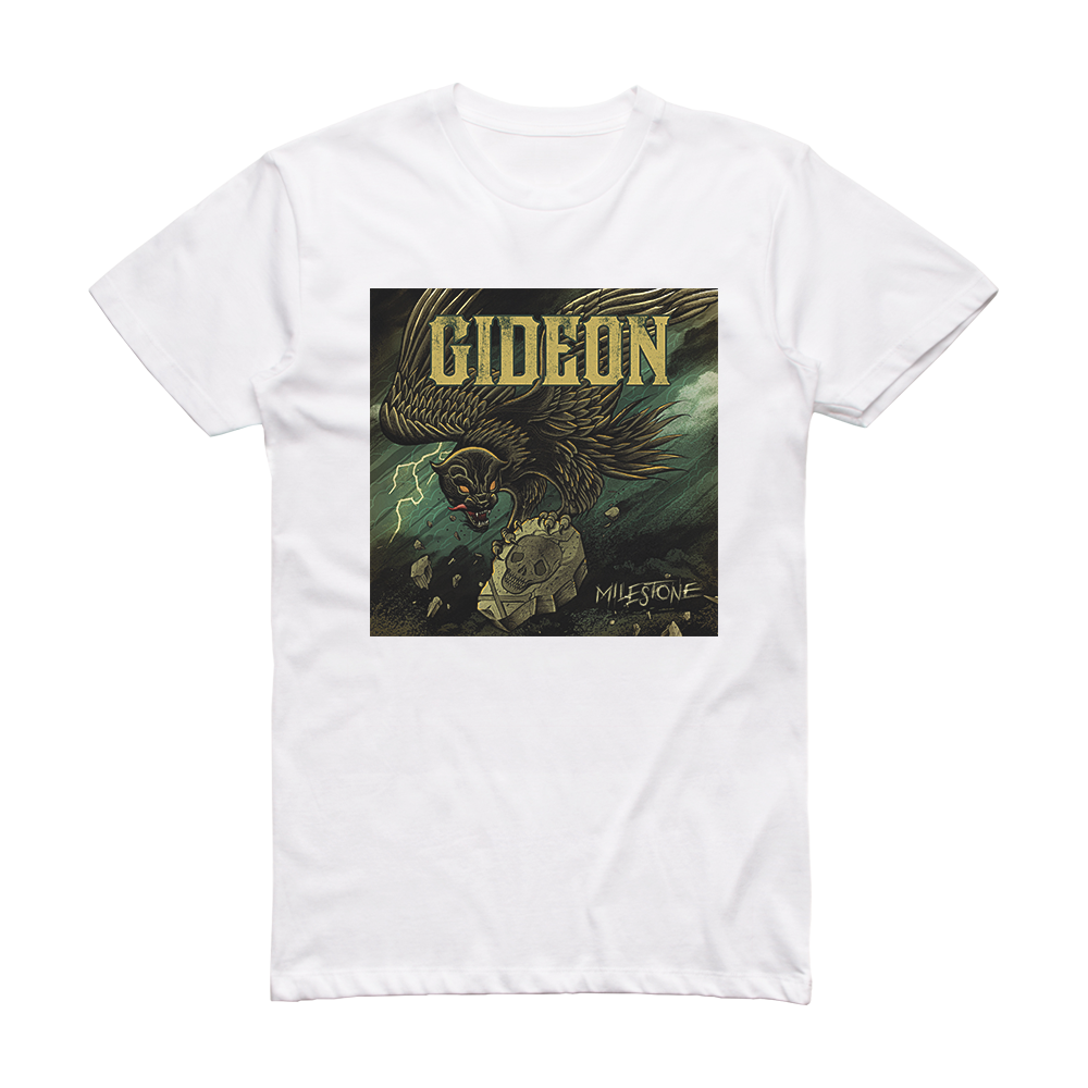 Gideon Milestone Album Cover T-Shirt White – ALBUM COVER T-SHIRTS