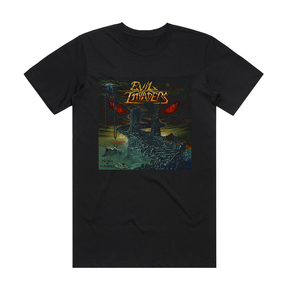 Evil Invaders Pulses Of Pleasure Album Cover T-Shirt Black – ALBUM ...