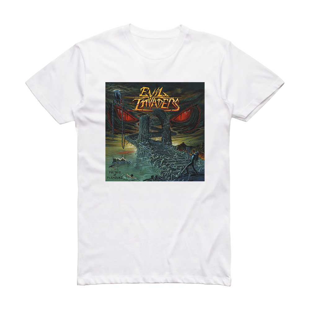 Evil Invaders Pulses Of Pleasure Album Cover T-Shirt White – ALBUM ...
